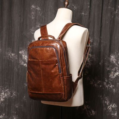 Buy quality Tree Cream Leather Men's Bag Simple Fashion Top Layer ...