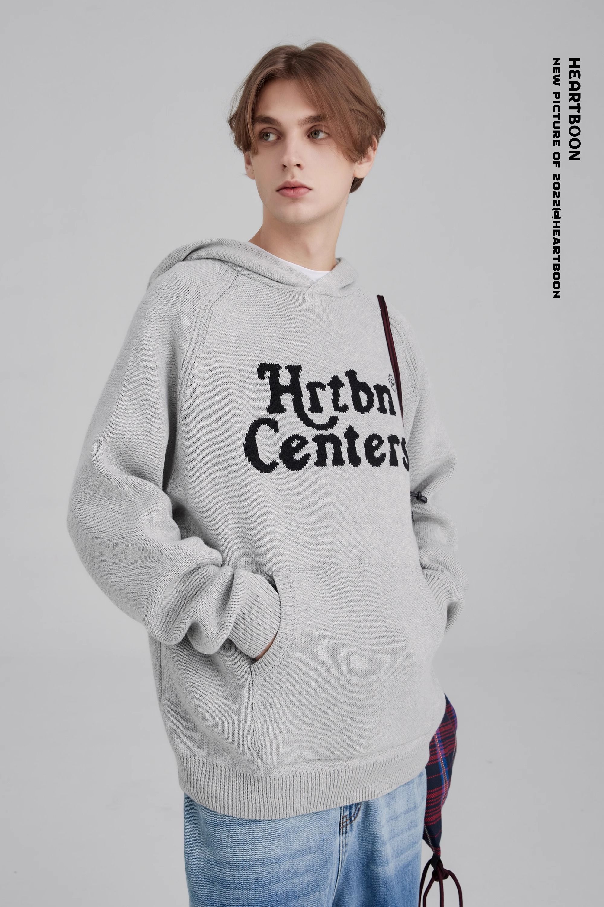 HeartBoon autumn lazy style letter hooded sweater men's trendy brand ...