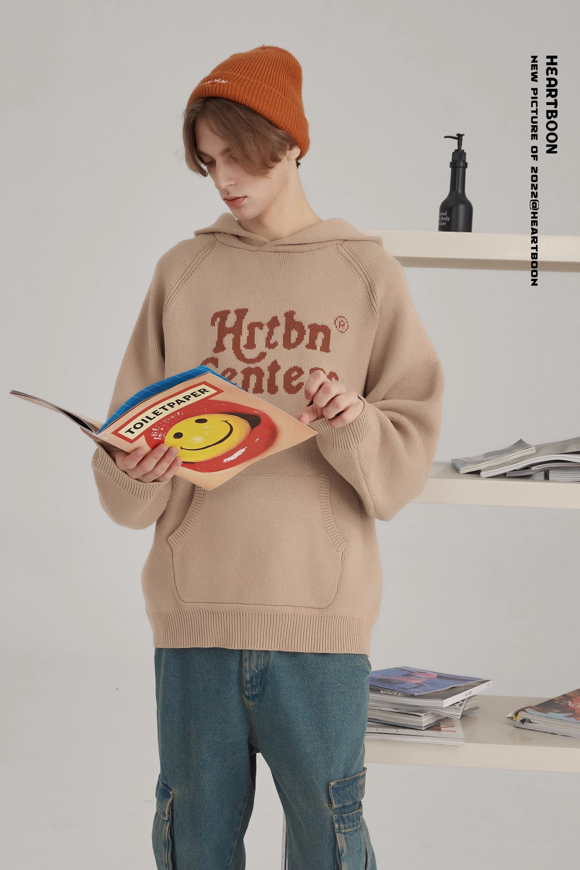 HeartBoon autumn lazy style letter hooded sweater men's trendy brand ...